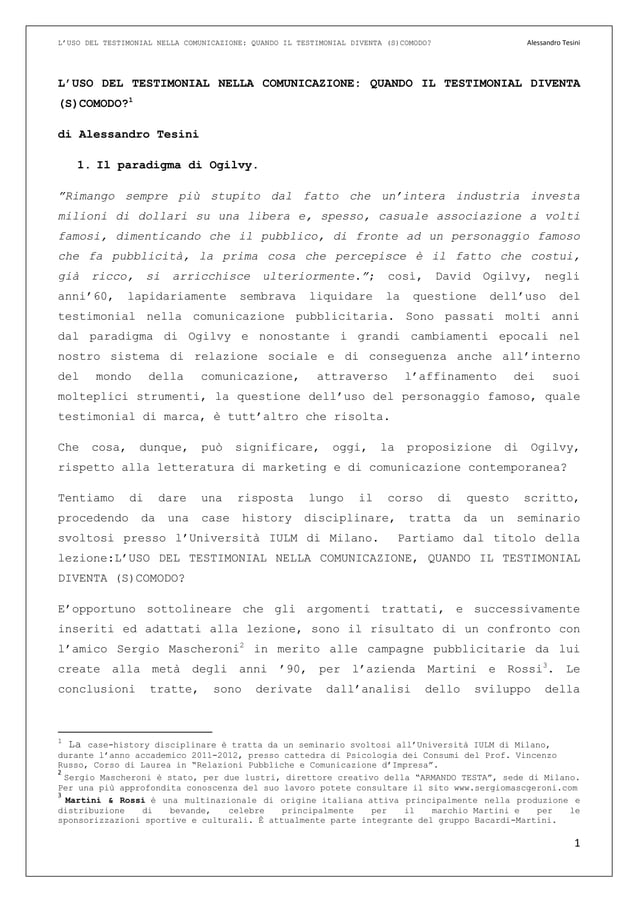 L’uso del testimonial nella comunicazione quando il testimonial diventa ...
