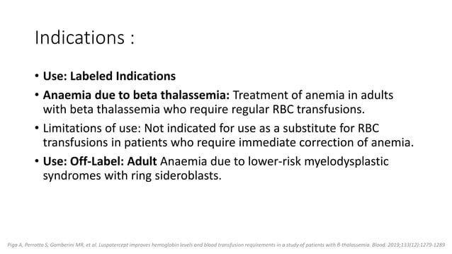 Luspatercept | PPTX | Blood Disorders | Diseases and Conditions