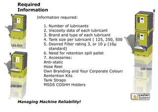 Lustor System - Lubrication Storage System | PPT