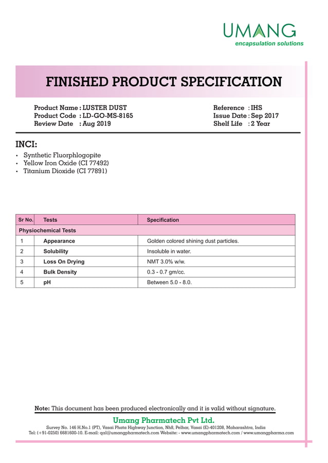 Lustre dust ld one common msds attched in pdf print version | PDF