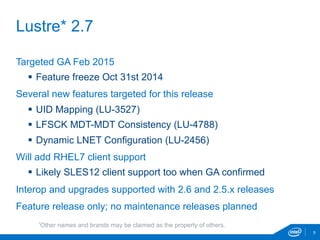 Lustre Releases Update from LAD'14 | PDF