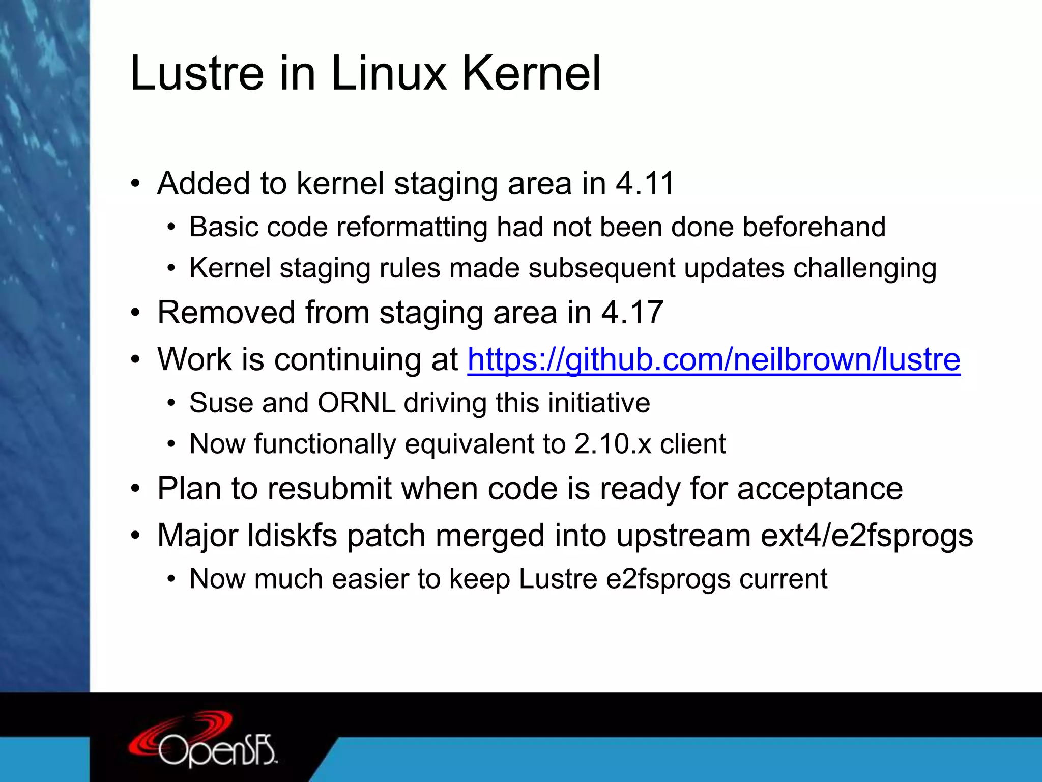 Lustre Roadmap & Community Update | PPTX