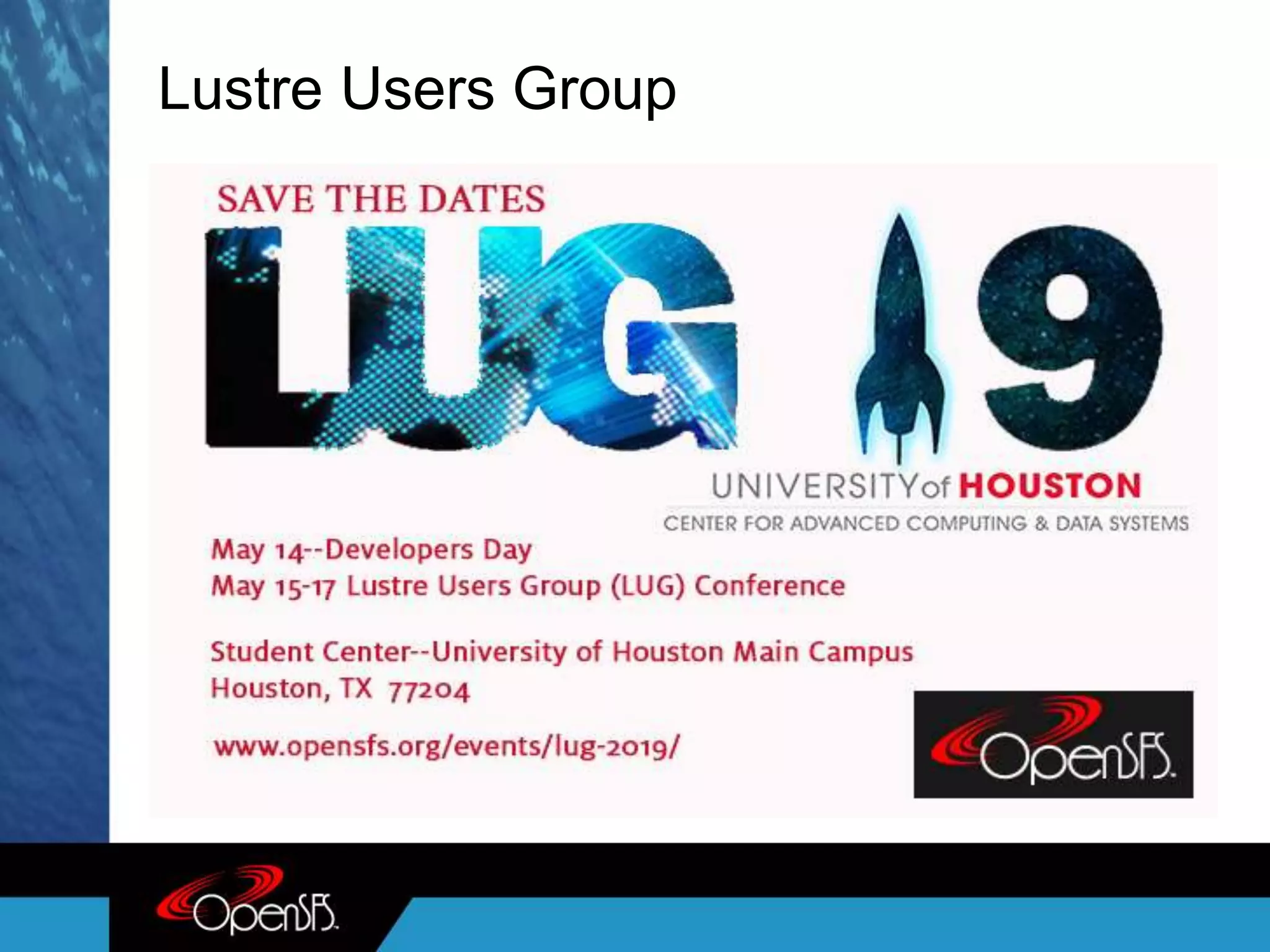 Lustre Roadmap & Community Update | PPTX