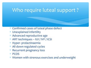 Luteal phase support in art - revisited | PPT