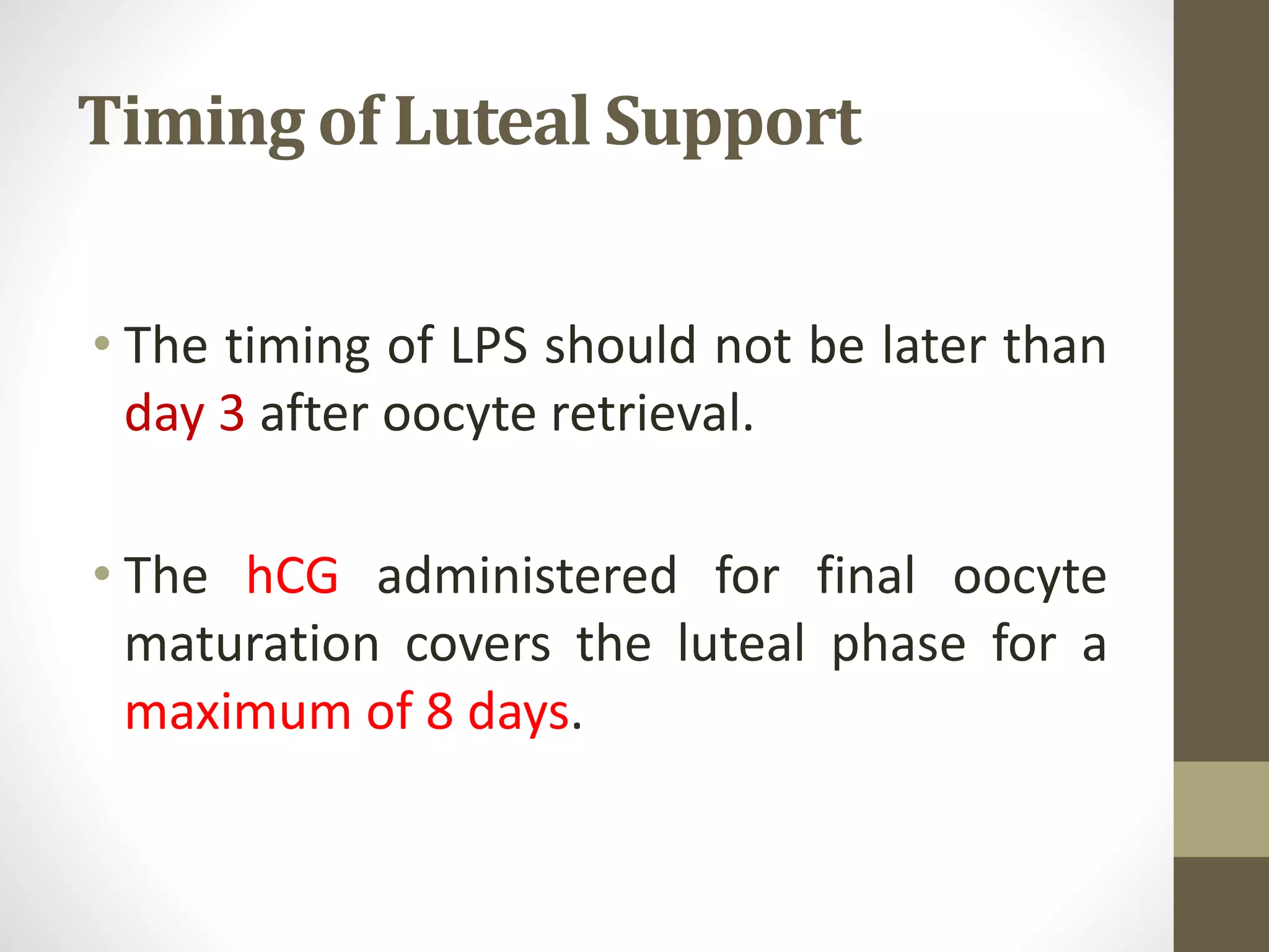 Luteal phase support in ivf | PPTX | Pregnancy | Reproductive Health