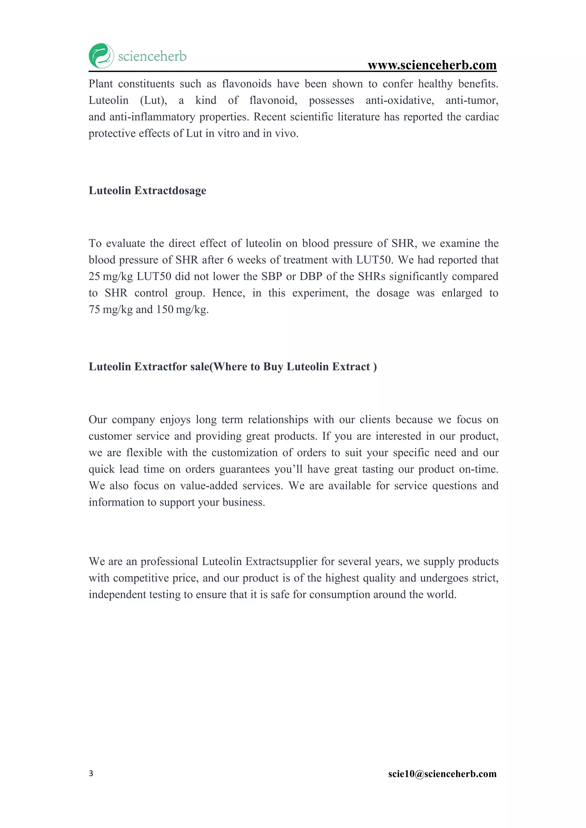 Everything You Need To Know About Luteolin Extract Powder (491-70-3) | PDF