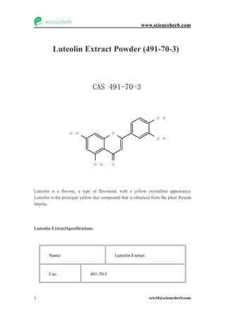 Everything You Need To Know About Luteolin Extract Powder (491-70-3) | PDF