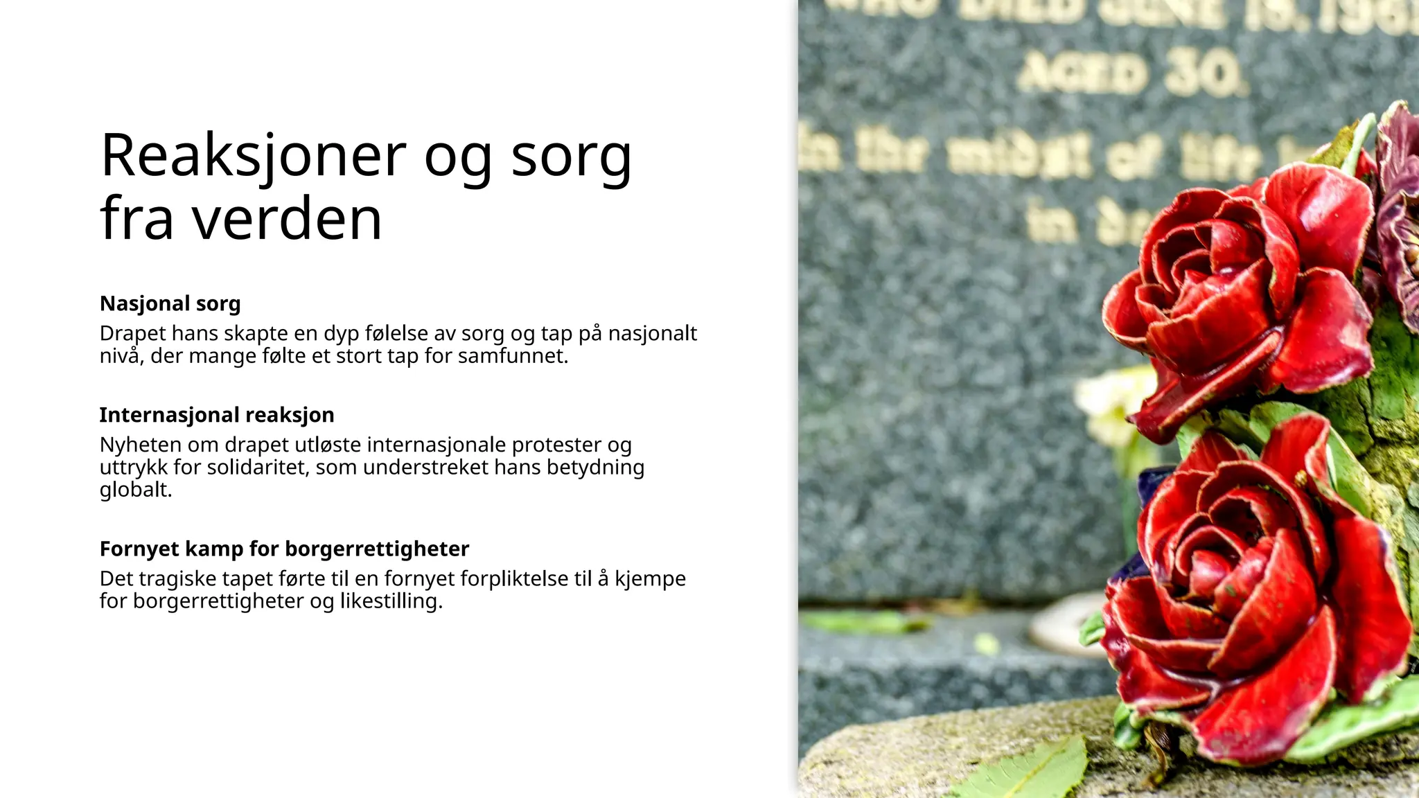 Presentasjon om den amerikanske borgerrettsaktivisten Martin Luther ...