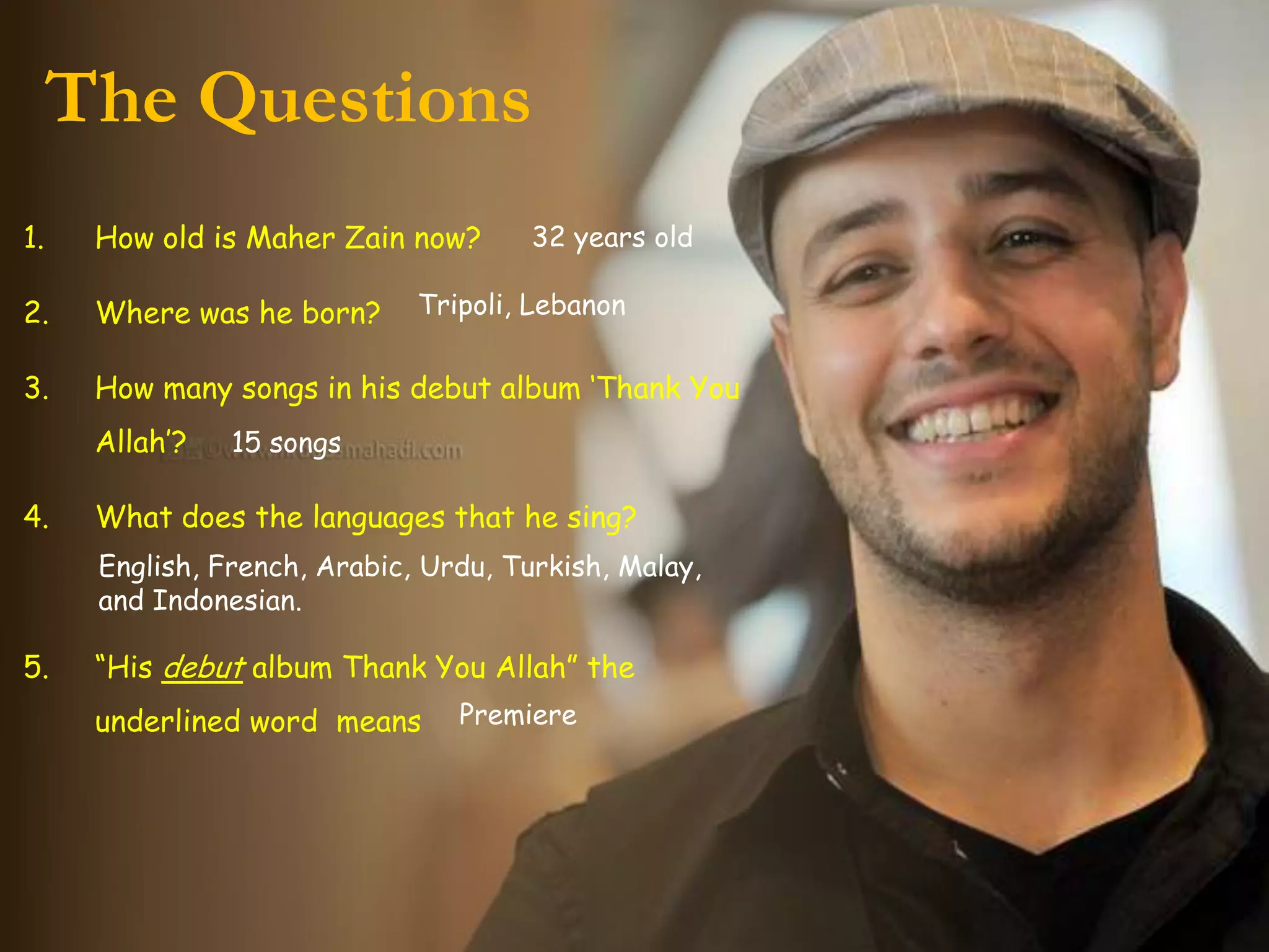 Maher Zain (descriptive text) | PPT
