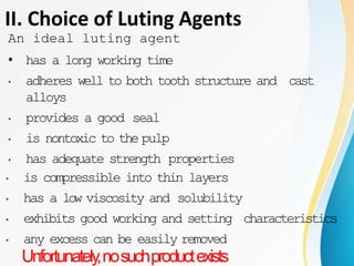 Luting agent and cementation | PPTX