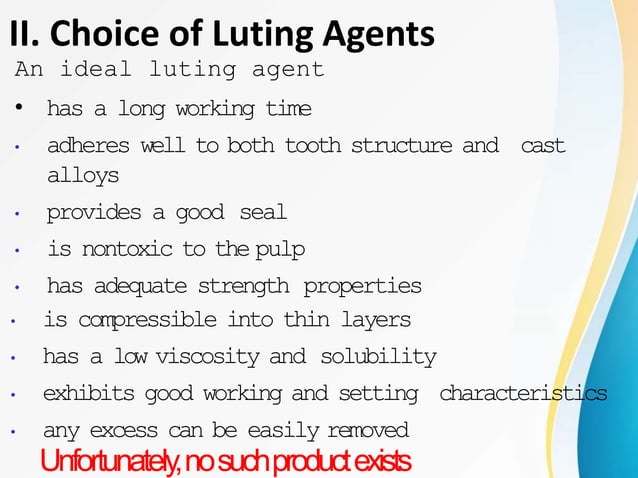 Luting agent and cementation | PPTX