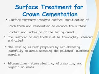 Luting agent and cementation | PPTX