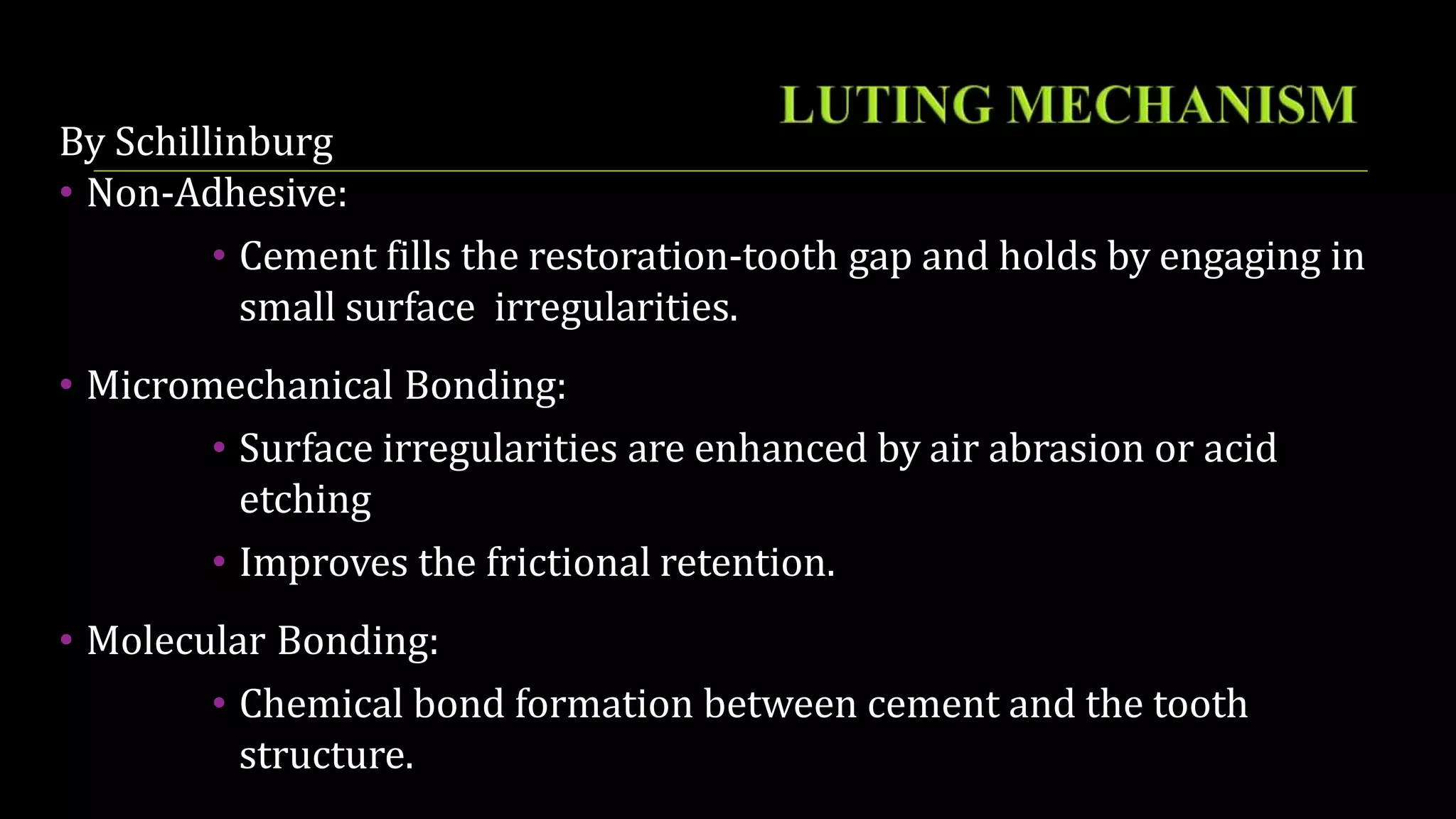 Luting agents used in prosthodontics | PPTX