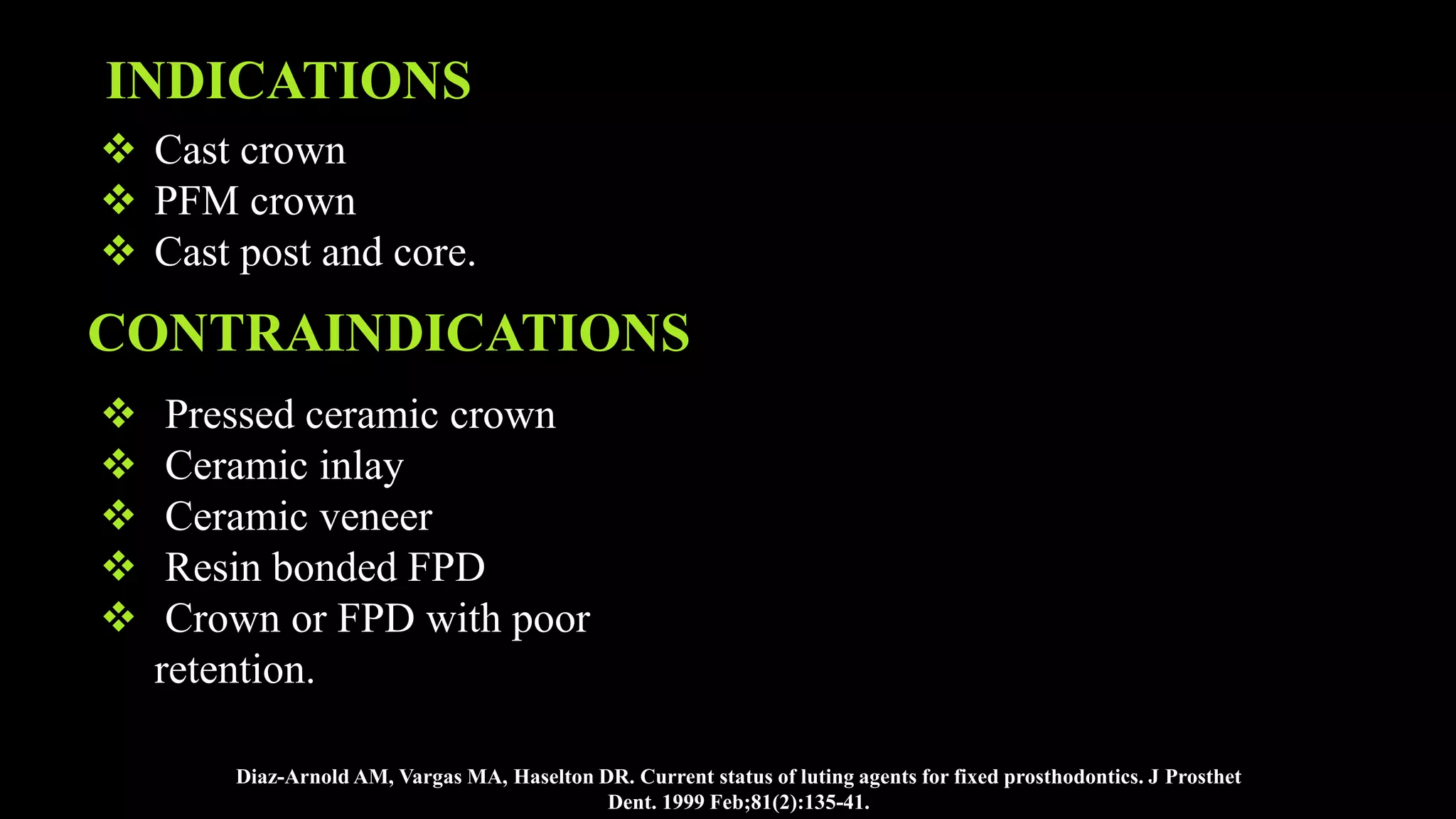Luting agents used in prosthodontics | PPTX