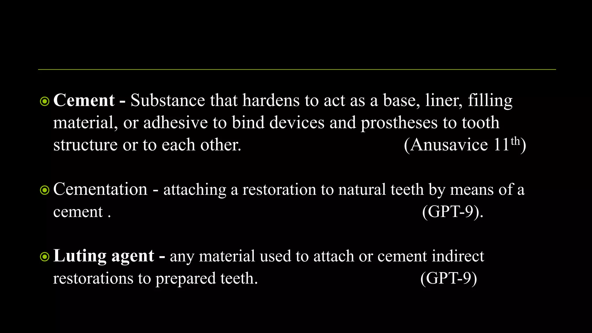 Luting agents used in prosthodontics | PPTX
