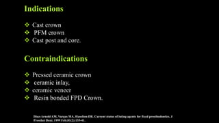 Luting agents used in prosthodontics | PPTX