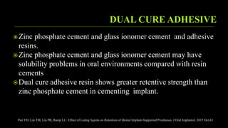 Luting agents used in prosthodontics | PPTX