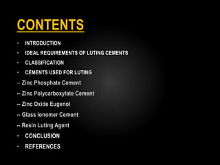 Luting cements | PPTX