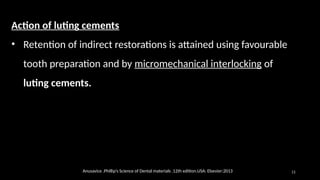 LUTING CEMENTS in prosthodontics dentistry | PPTX