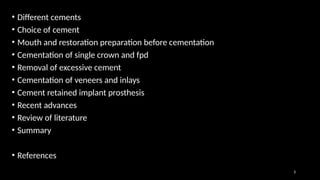 LUTING CEMENTS in prosthodontics dentistry | PPTX