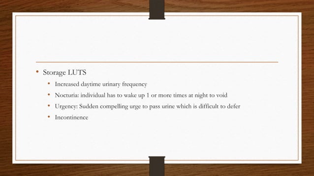 Lower Urinary Tract Symptoms --LUTS.pptx
