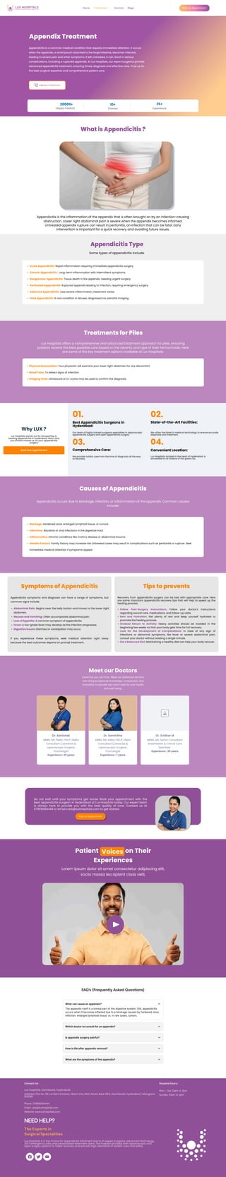 Best Appendix Treatment In Hyderabad | Lux | PDF