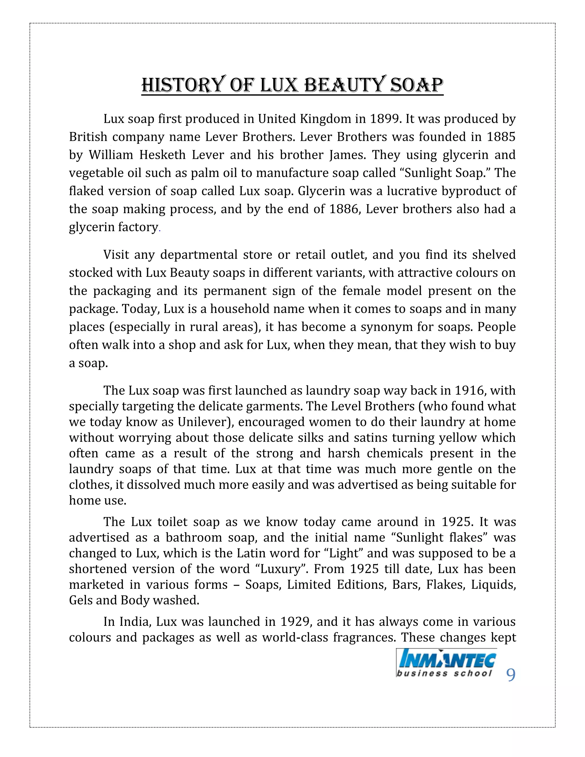 Advertisement effect on Lux beauty soap | PDF