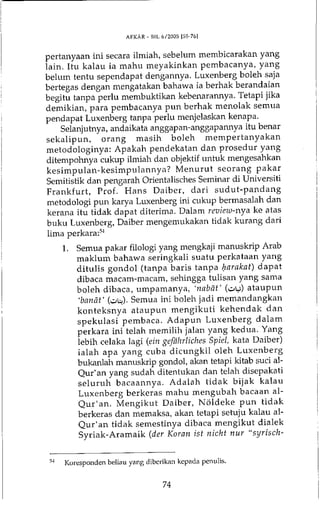 Al-Qur'an, Orientalisme dan Luxenberg | PDF