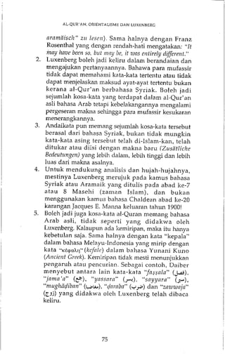 Al-Qur'an, Orientalisme dan Luxenberg | PDF