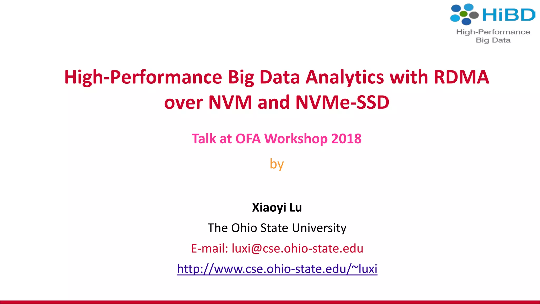 High-Performance Big Data Analytics with RDMA over NVM and NVMe-SSD | PDF