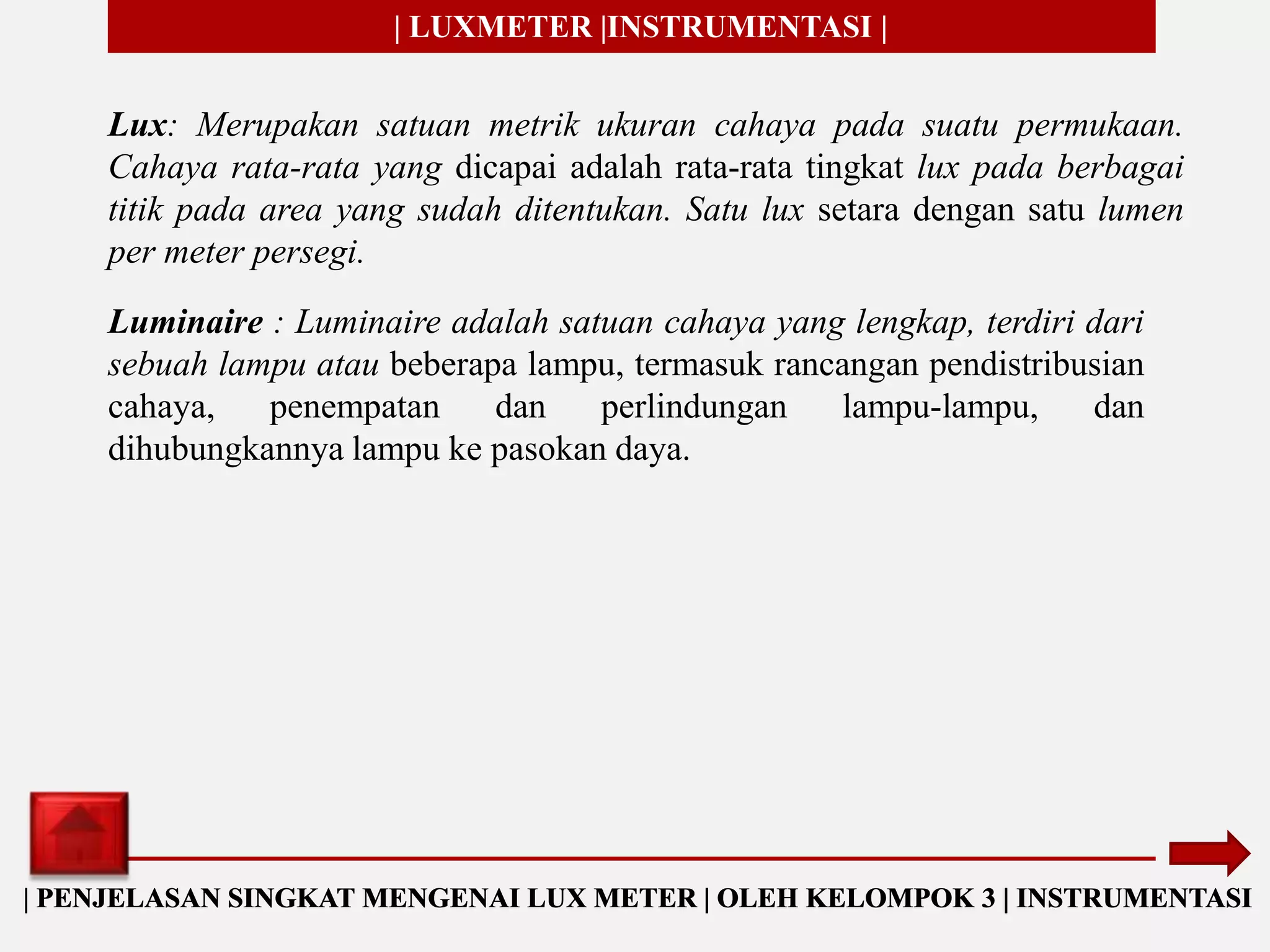 Persentase Luxmeter | PPSX