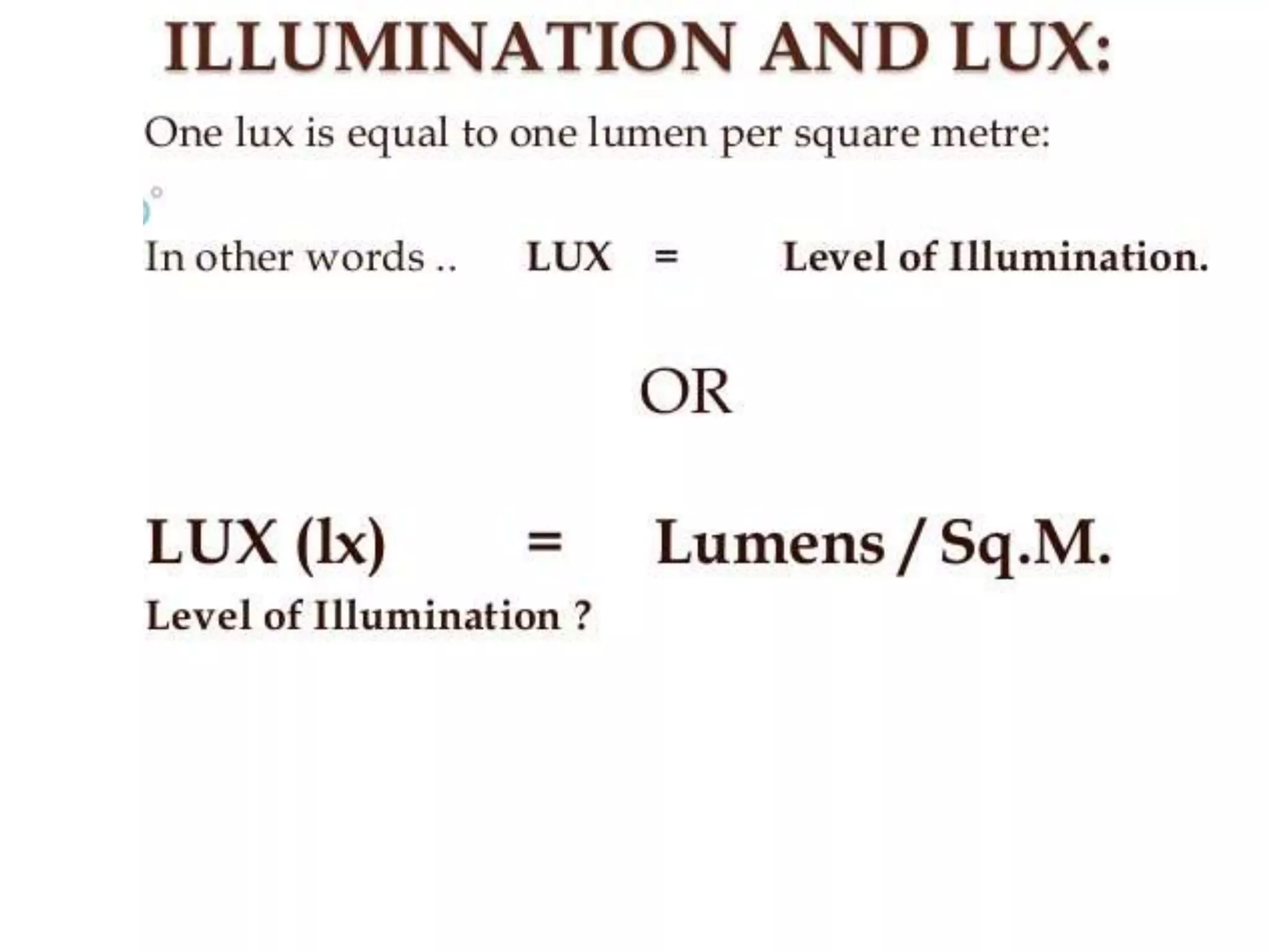 Lux meter notes | PPTX