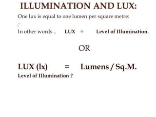 Lux meter notes | PPTX
