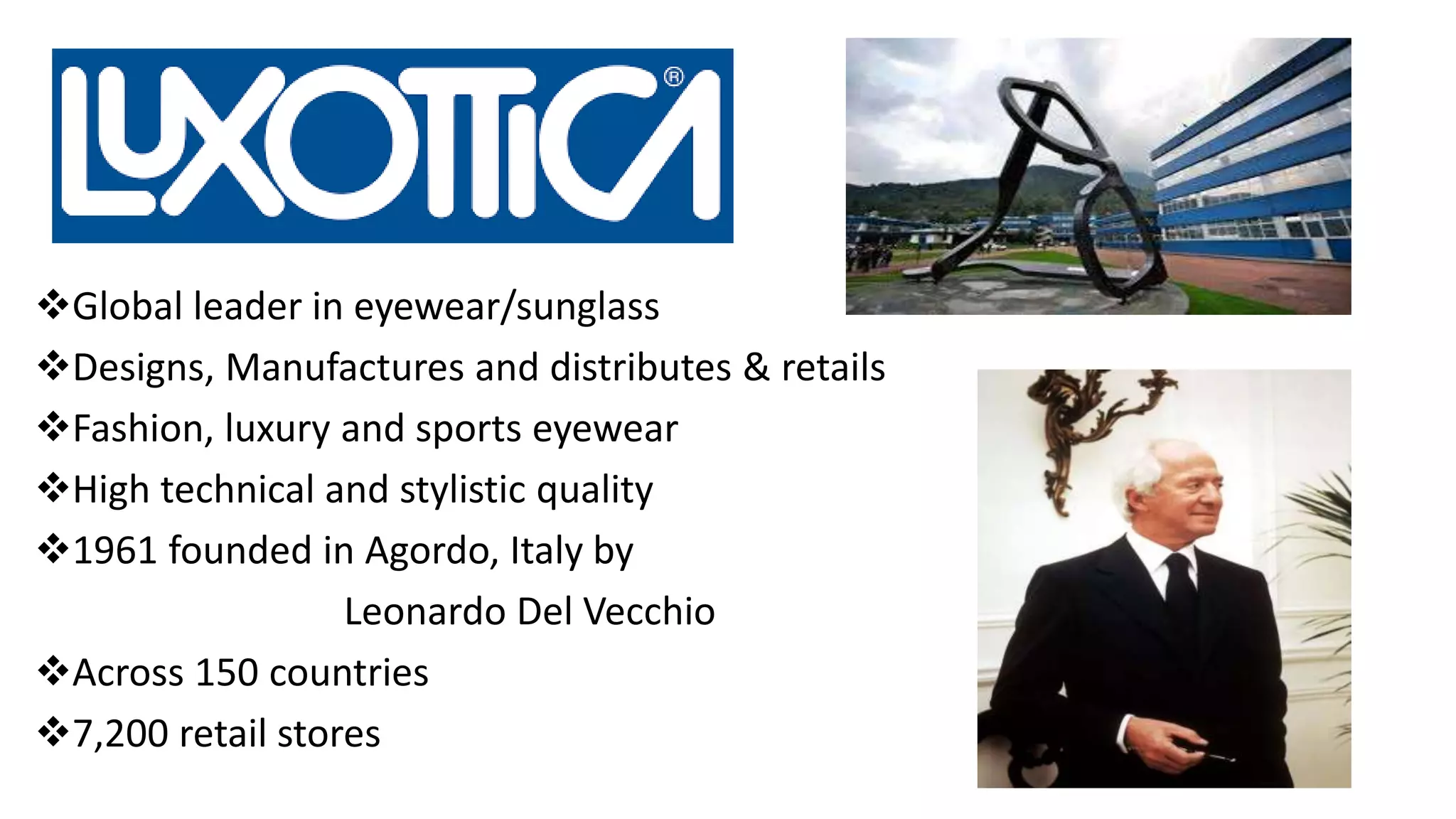 SUPPLY CHAIN MANAGEMENT OF LUXOTTICA | PPTX