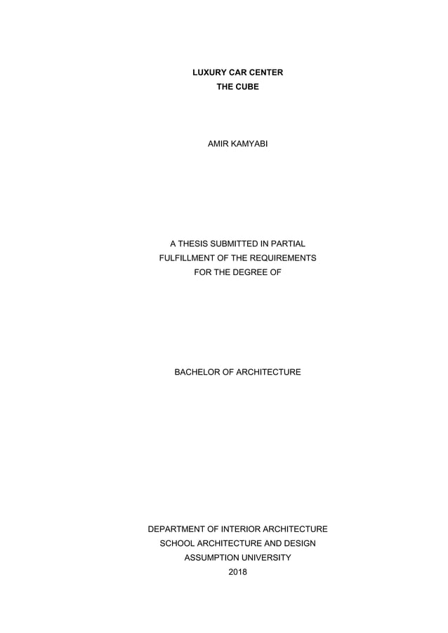 Luxury car center the cube thesis book | PDF | Auto Type | Automotive