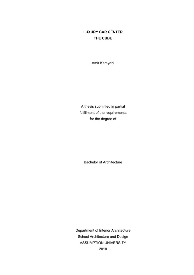 Luxury car center the cube thesis book | PDF | Auto Type | Automotive