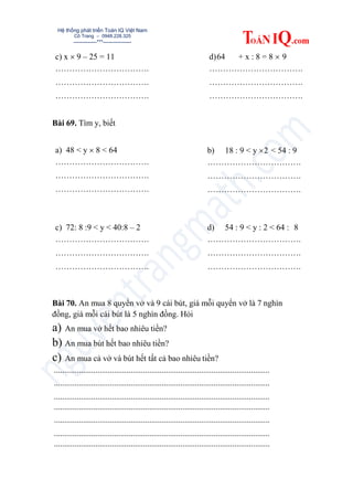 BÀI TẬP LUYỆN TẬP BẢNG NHÂN CHIA LỚP 3 | PDF