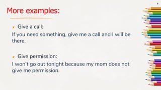 Luz power point collocations with give | PDF