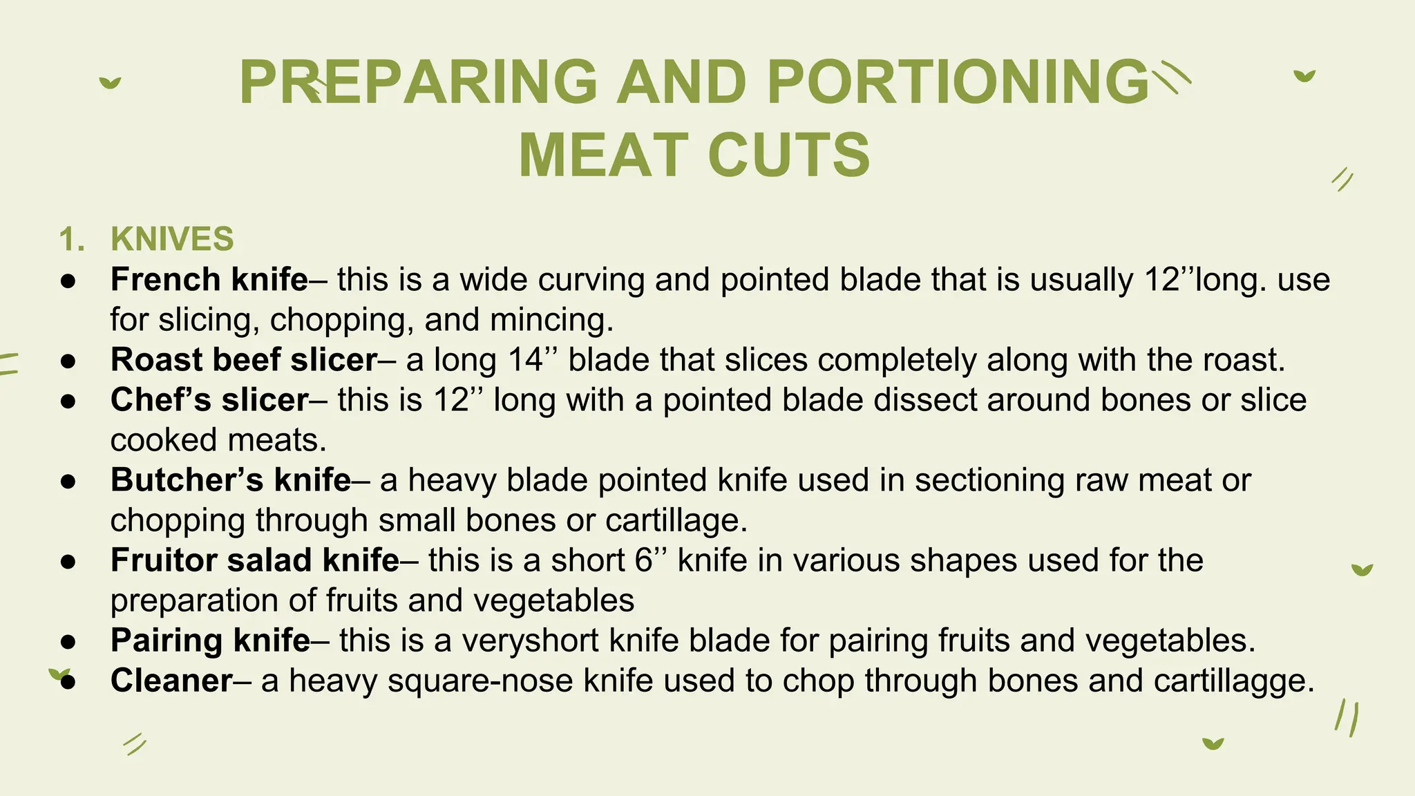 different cuts of meat | PPTX