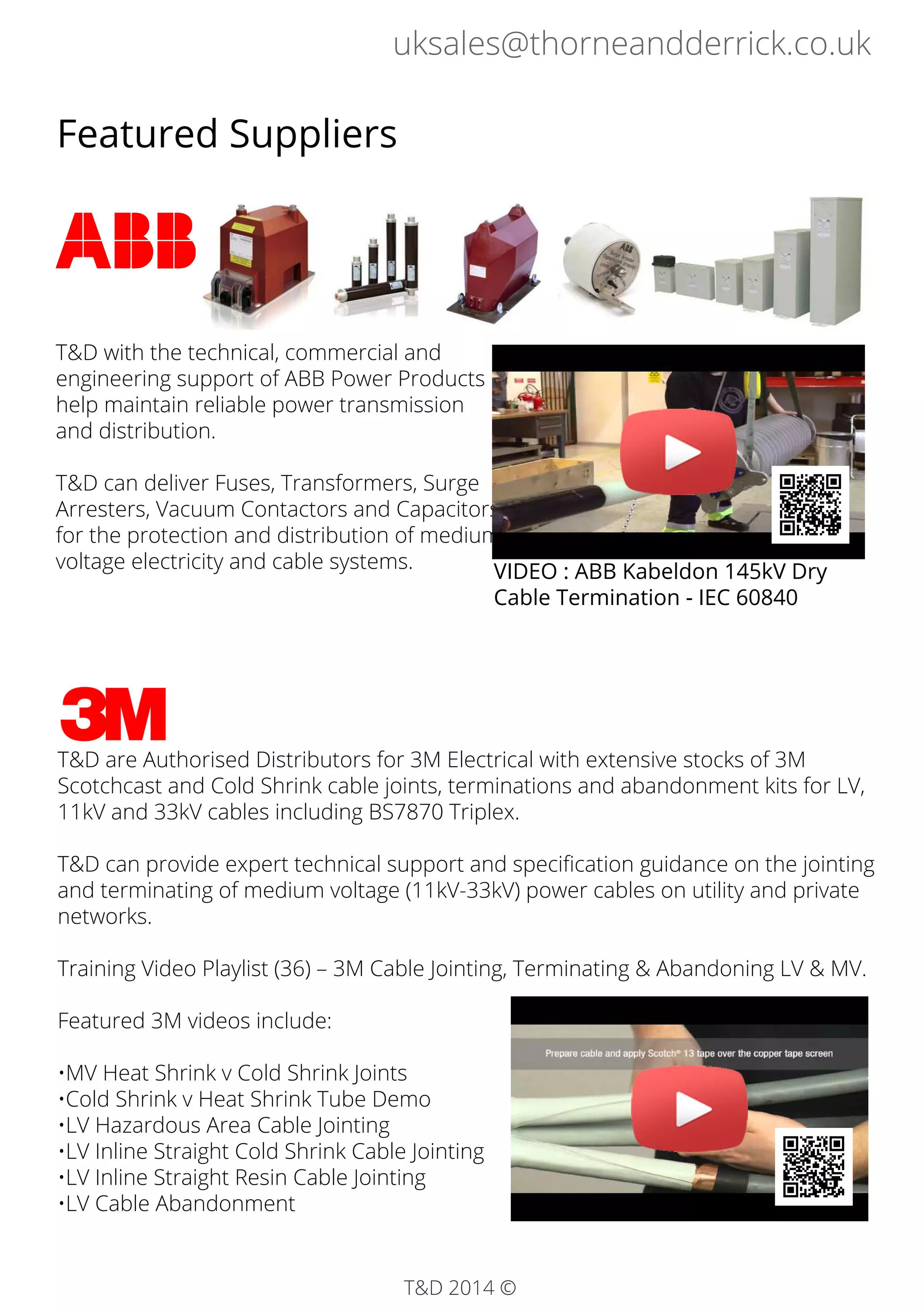 T&D LV-MV Electrical Equipment Power Cabling Jointing Overview | PDF
