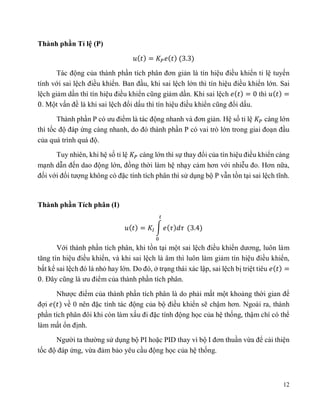Đề tài: Hệ thống điều khiển tốc độ động cơ DC sử dụng bộ PID | PDF