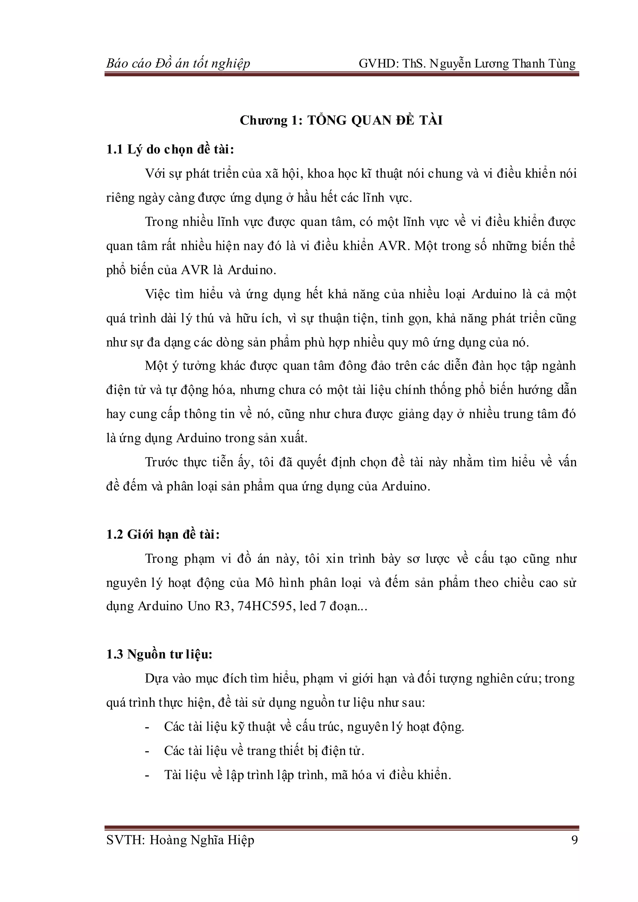 Đề tài: Mô hình phân loại sản phẩm theo chiều cao dùng Arduino | PDF