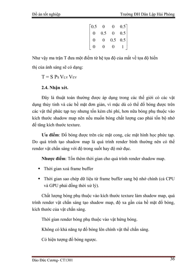 Luận văn: Kỹ thuật về tạo bóng cứng Shadow Mapping, HOT | PDF