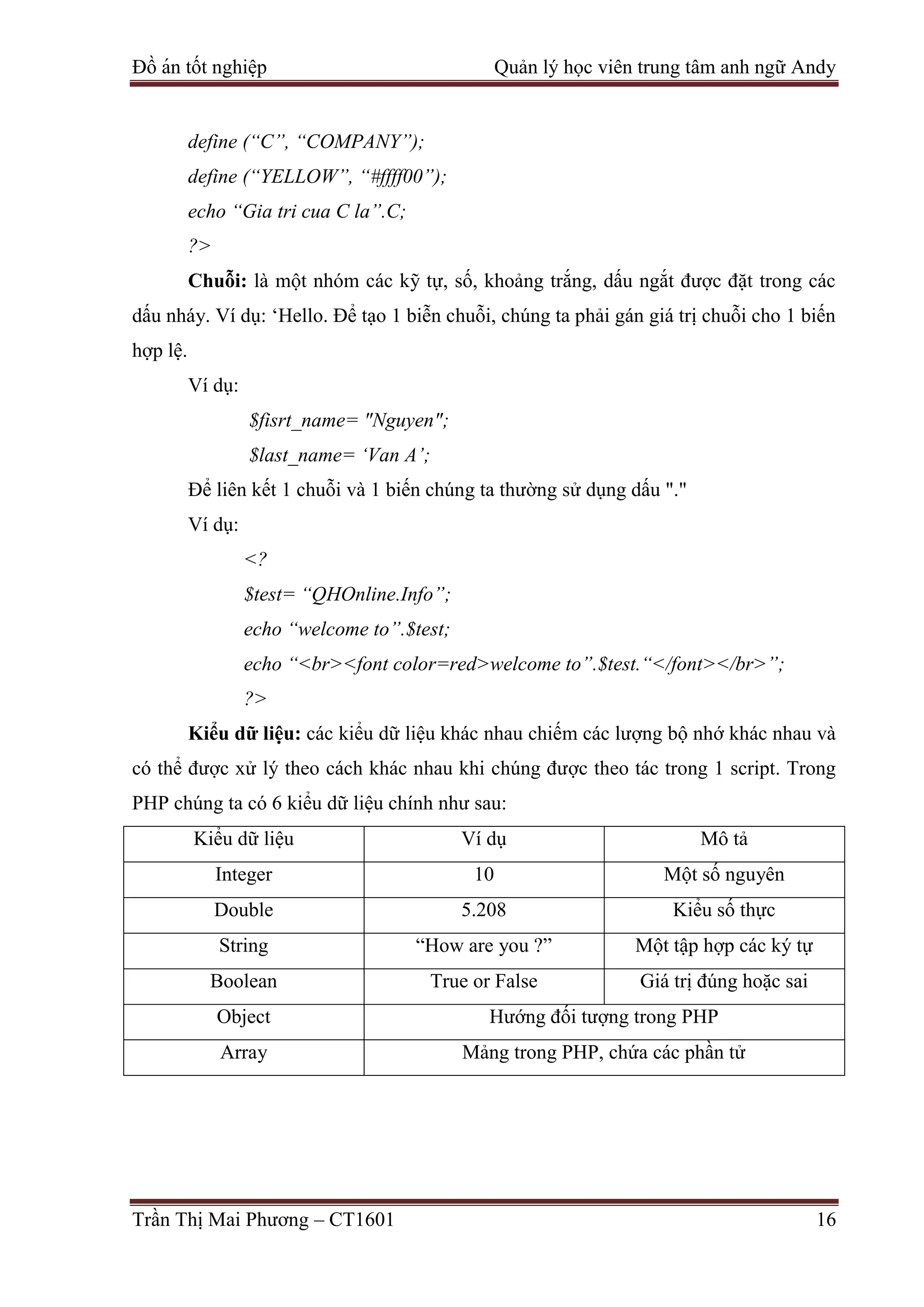 Đề tài: Hệ thống quản lý học viên cho trung tâm Anh ngữ, HAY | PDF