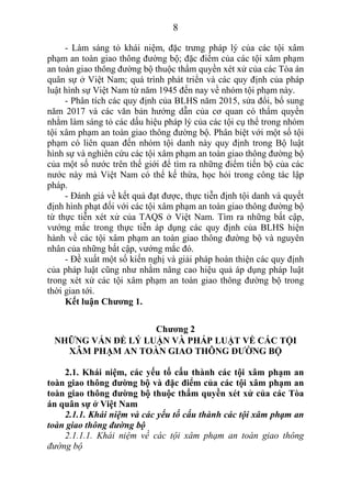 Các tội xâm phạm an toàn giao thông đường bộ theo pháp luật | PDF