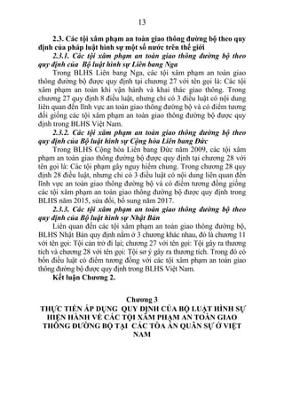 Các tội xâm phạm an toàn giao thông đường bộ theo pháp luật | PDF