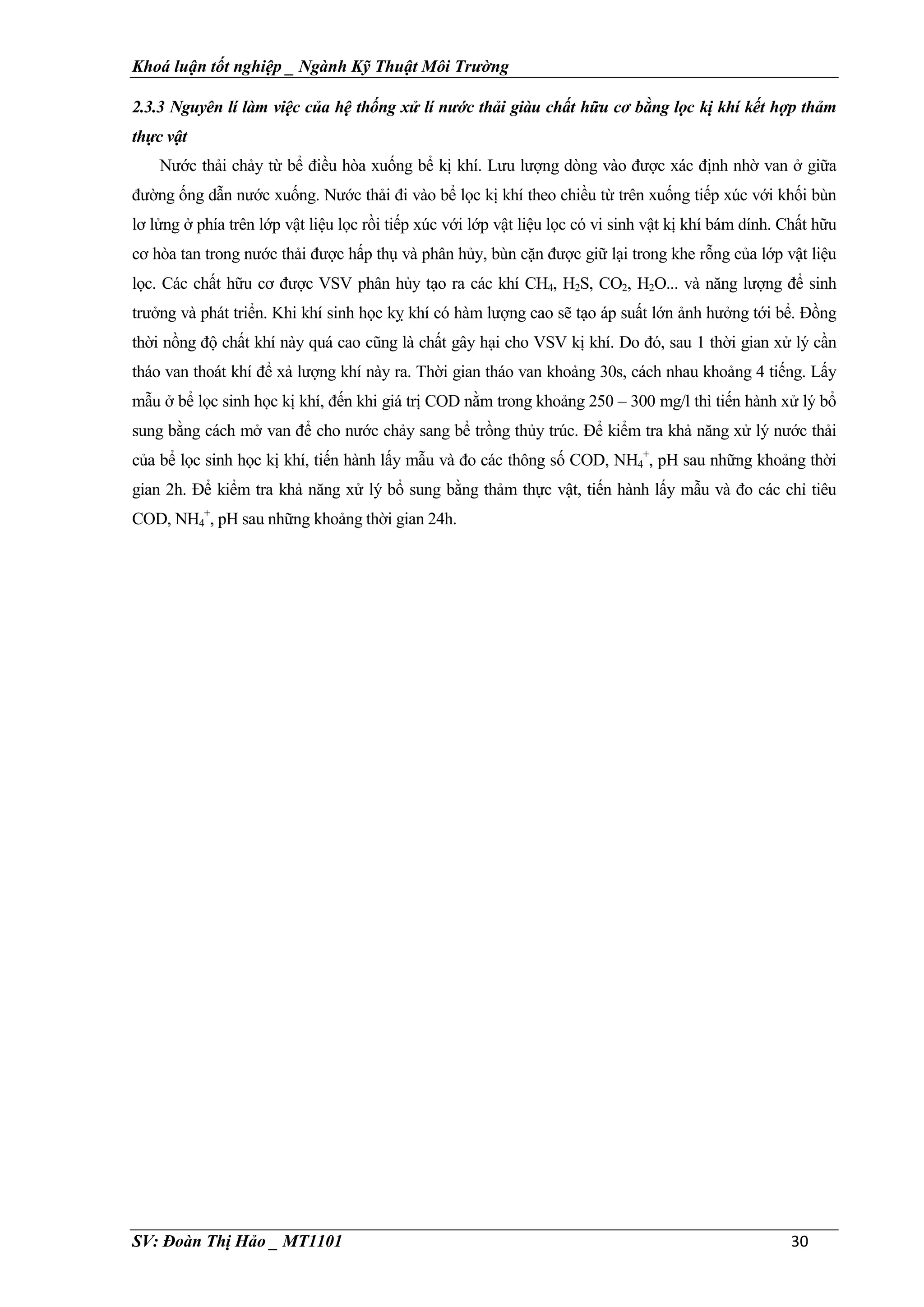 Đề tài: Xử lý nước thải sinh hoạt bằng phương pháp sinh học, HOT | PDF