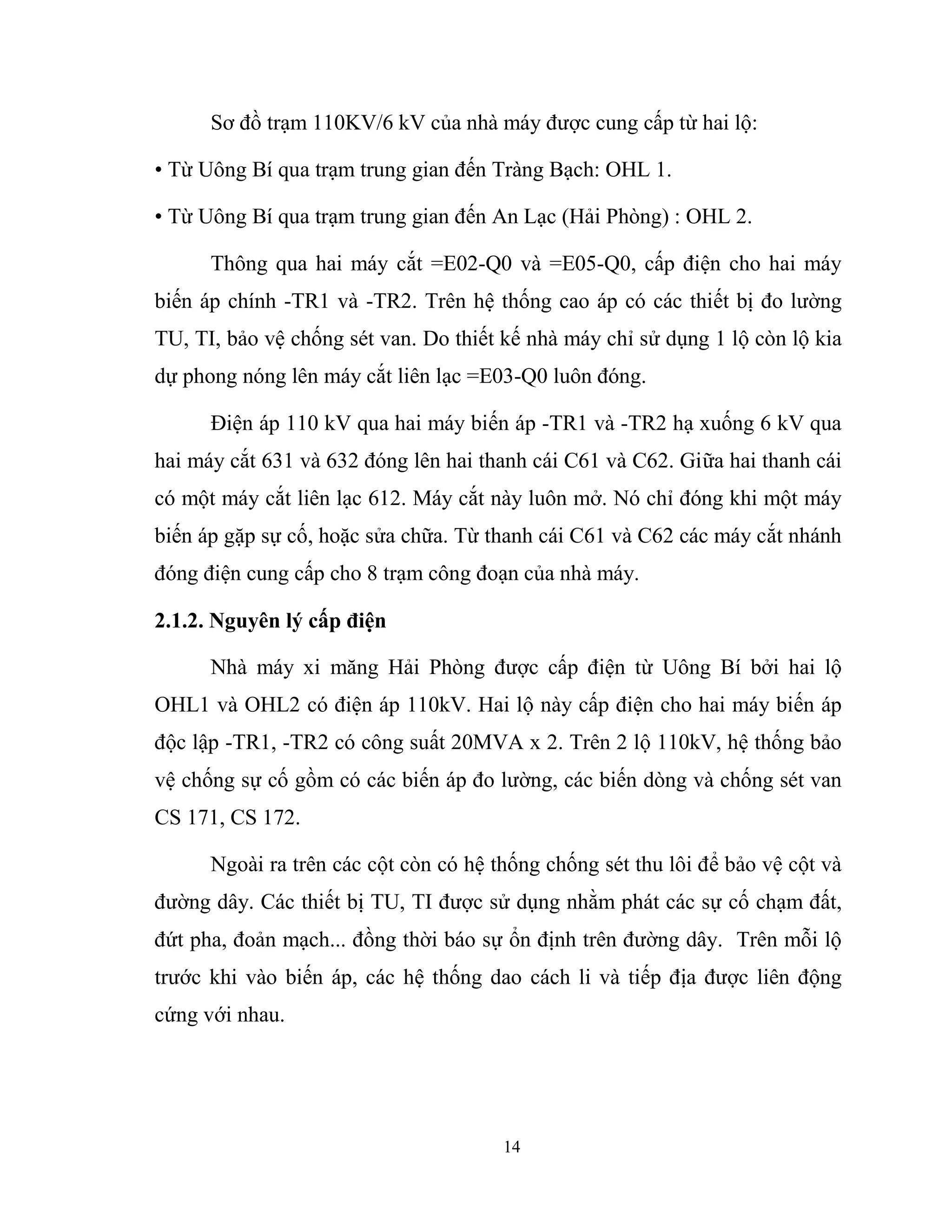 Đề tài: Thiết kế bộ điều khiển trạm 110KV trong nhà máy xi măng | PDF