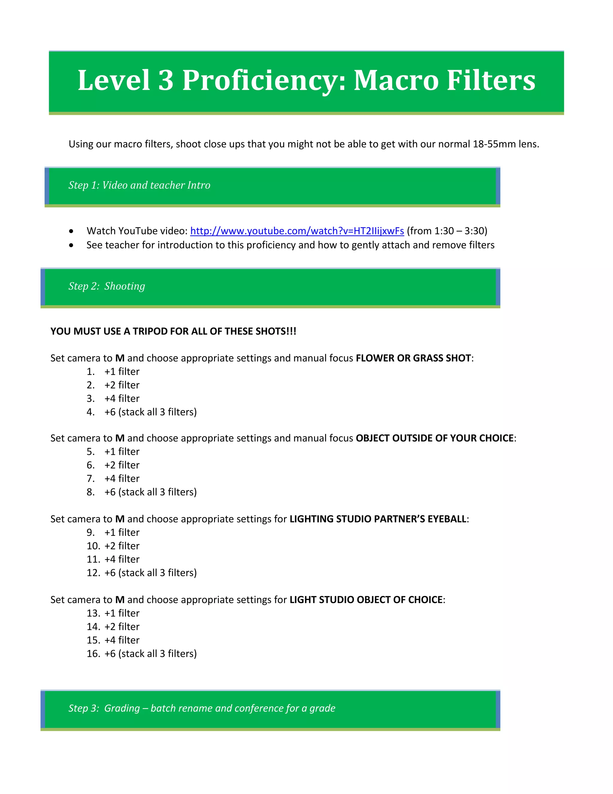 Lv3 prof macro filters | PDF