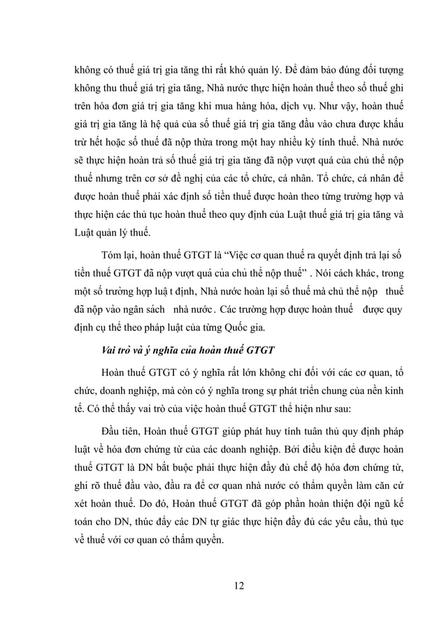 Luận văn: Pháp luật về khấu trừ và hoàn thuế giá trị gia tăng, HOT | PDF